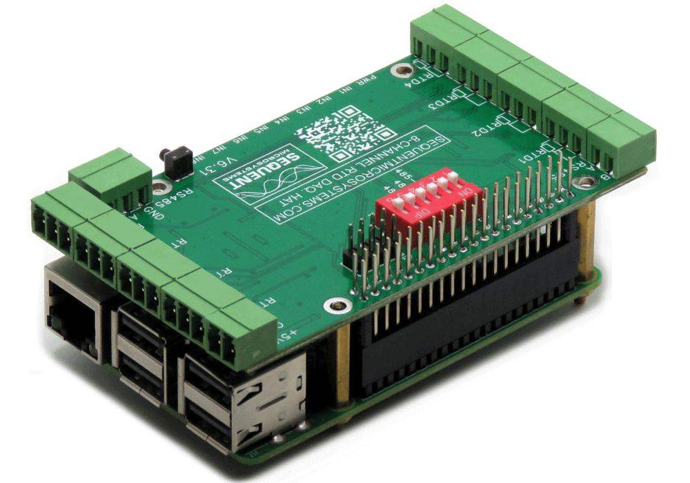 RTD Data Acquisition 8-Layer Stackable HAT for Raspberry Pi zero to 5 – Sequent Microsystems